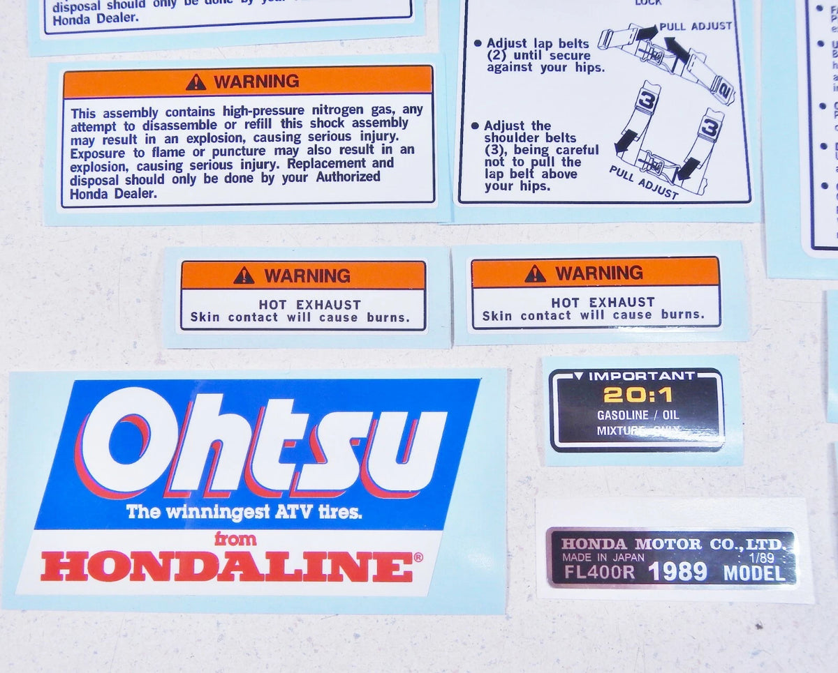 Body Frame Motor Shocks Decal Sticker Mark Set Fits Honda FL 400R FL40 ...